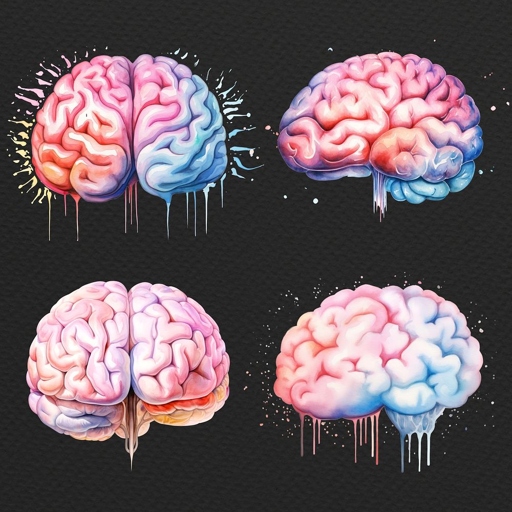 Colorful brain art design element | Free PSD - rawpixel