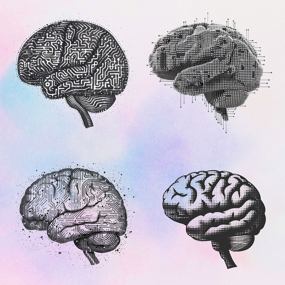 Digital brain design element psd | Free PSD - rawpixel