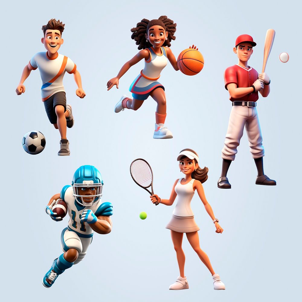 Sports character illustration design element | Free PSD - rawpixel