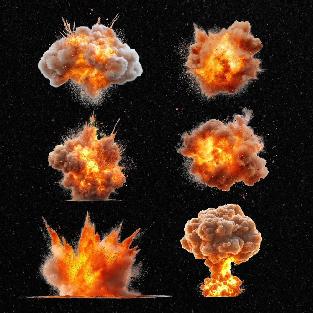 Fire explosion design element set | Free Photo - rawpixel