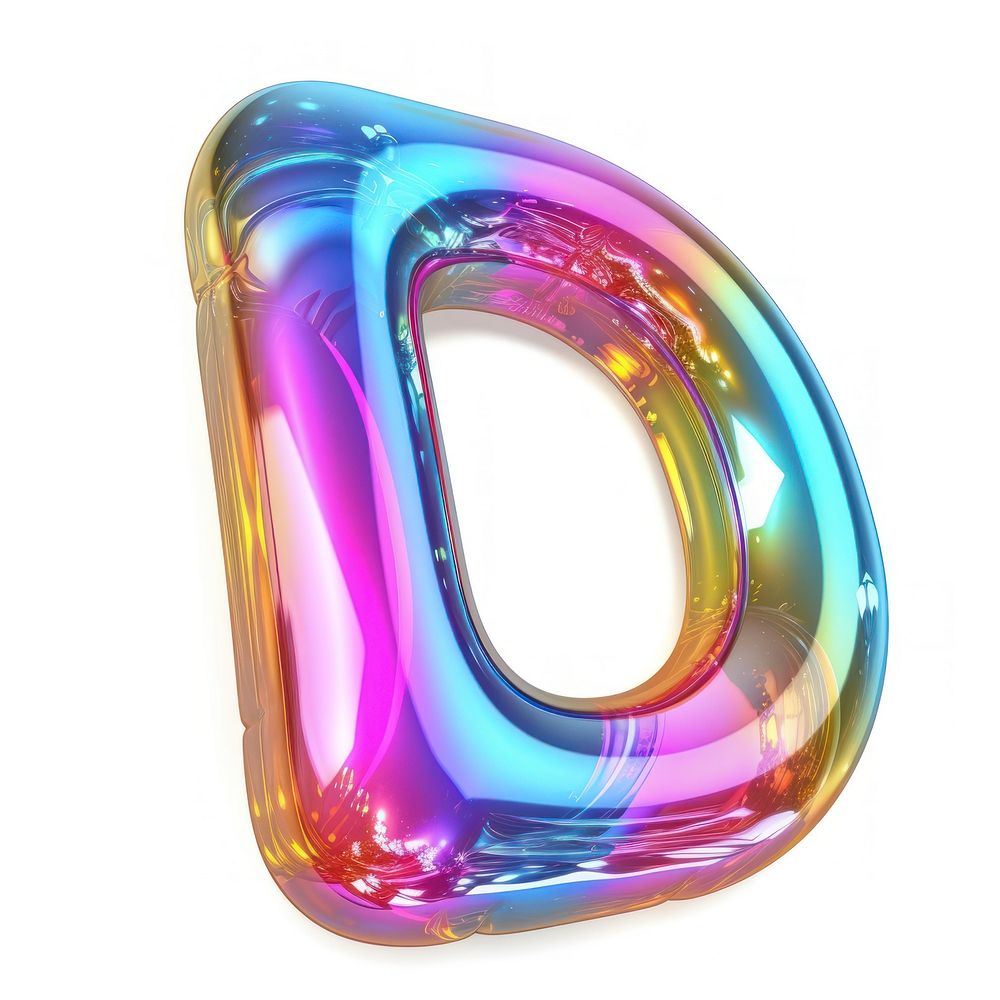 Rainbow bubble letter D white | Free Photo Illustration - rawpixel