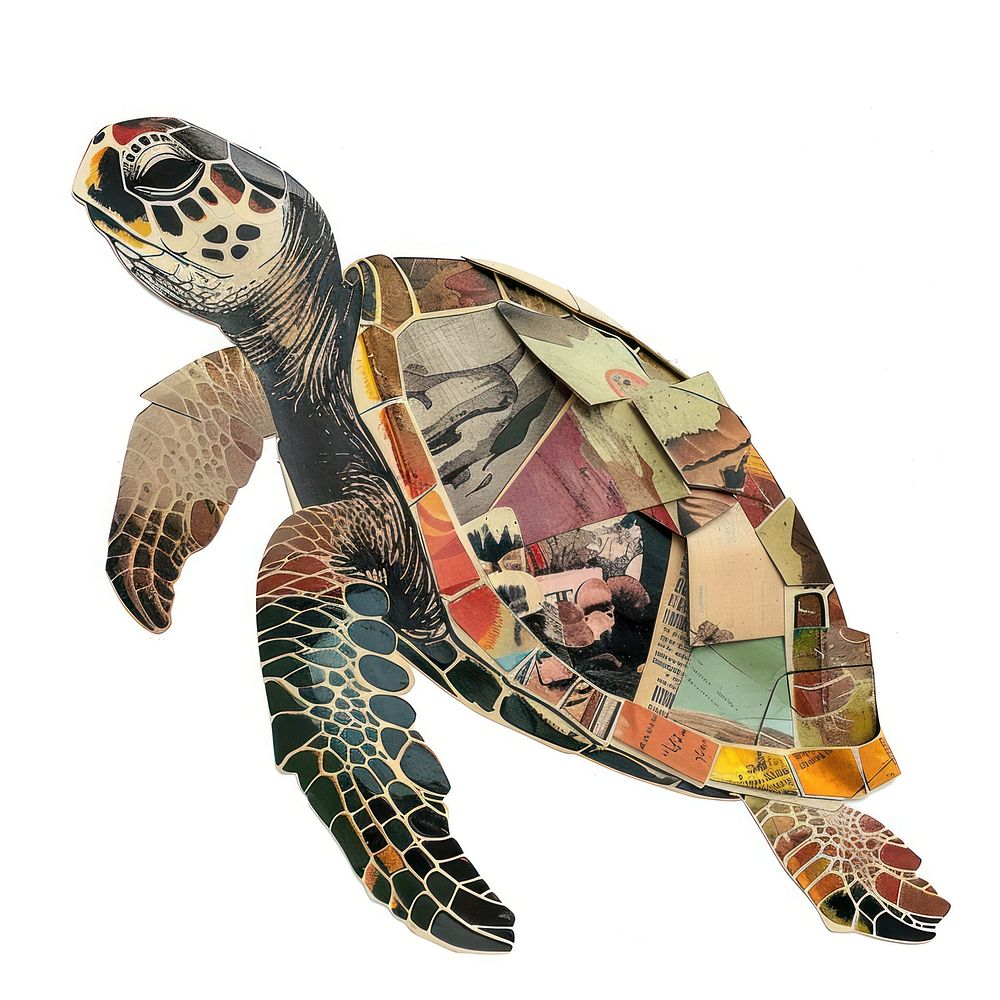 Turtle shape collage cutouts animal | Free Photo Illustration - rawpixel
