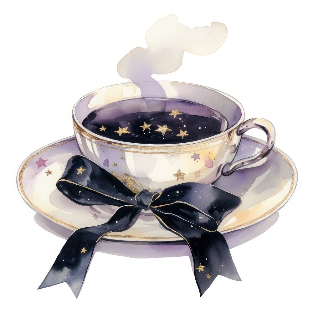 Black coquette tea illustration watercolor | Free Photo Illustration ...