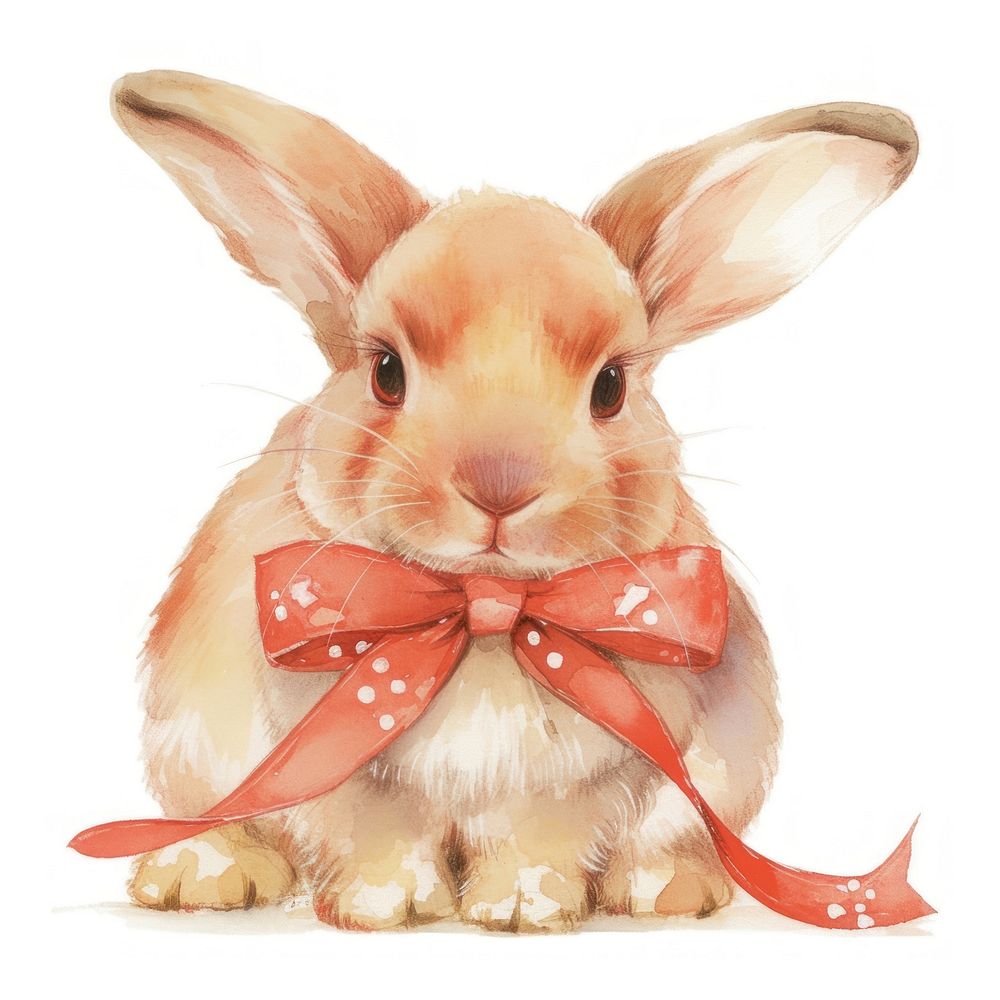 Coquette rabbit illustration watercolor animal. | Free Photo ...