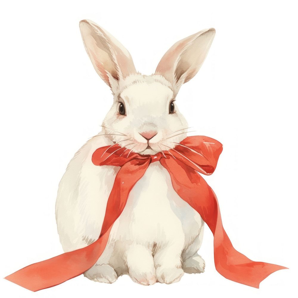 Coquette rabbit illustration watercolor animal. | Free Photo ...