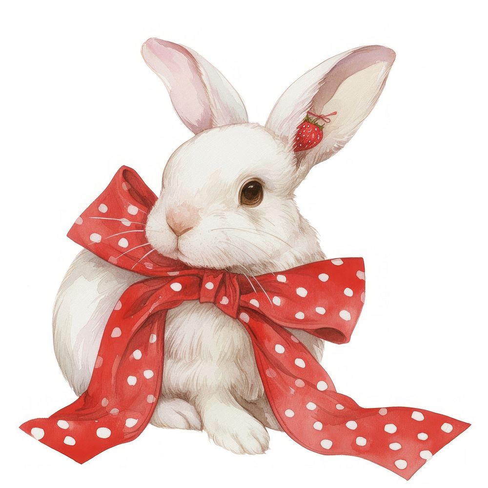 Coquette rabbit illustration watercolor animal. | Free Photo ...