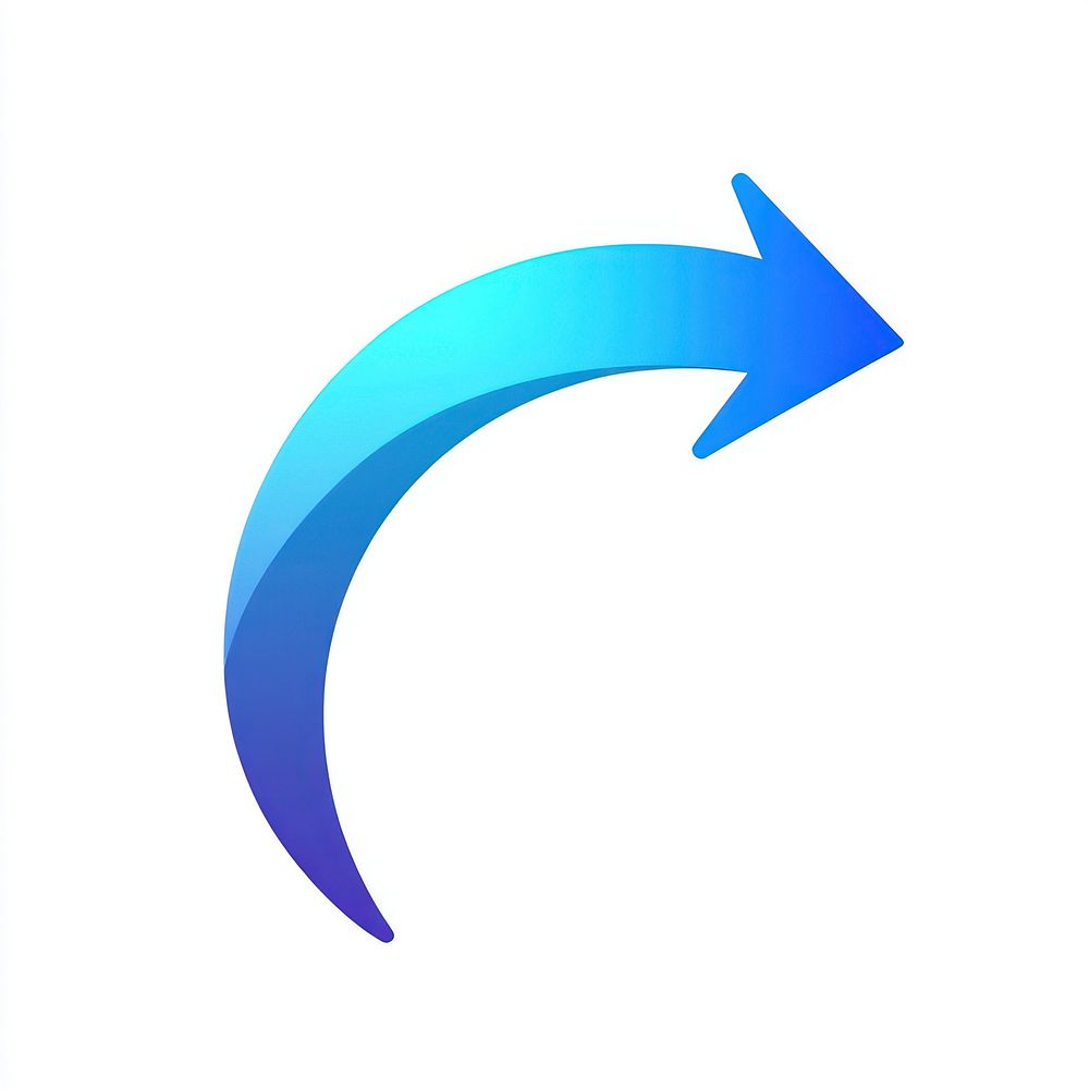 Blue gradient curve arrow graphic | Free Photo Illustration - rawpixel