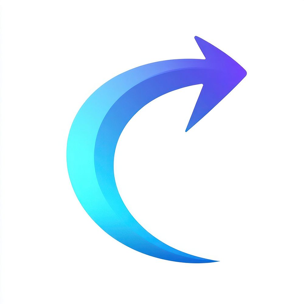 Blue gradient curve arrow graphic | Free Photo Illustration - rawpixel