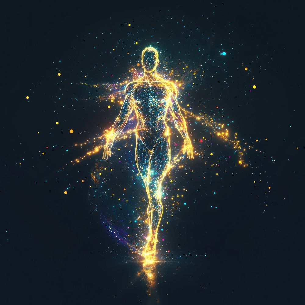 Holographic human figure light futuristic | Free Photo - rawpixel