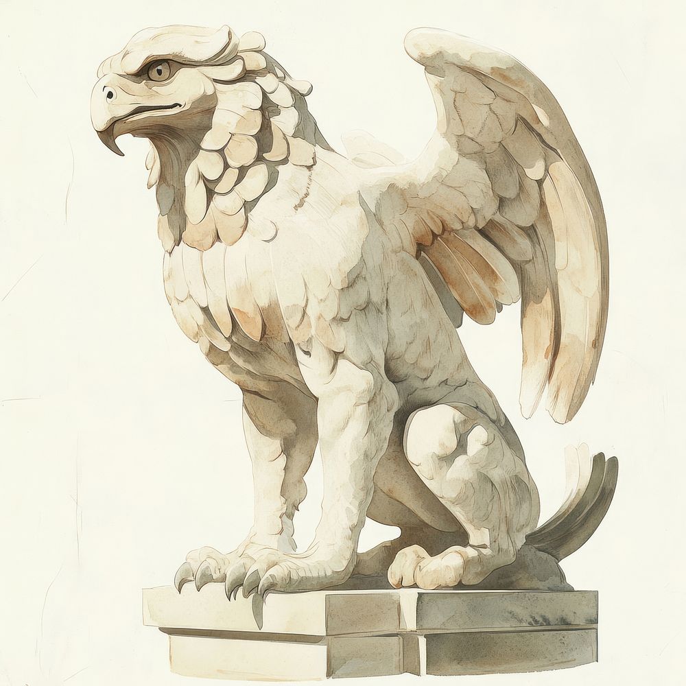 An ancient greek Griffin statue | Free Photo Illustration - rawpixel