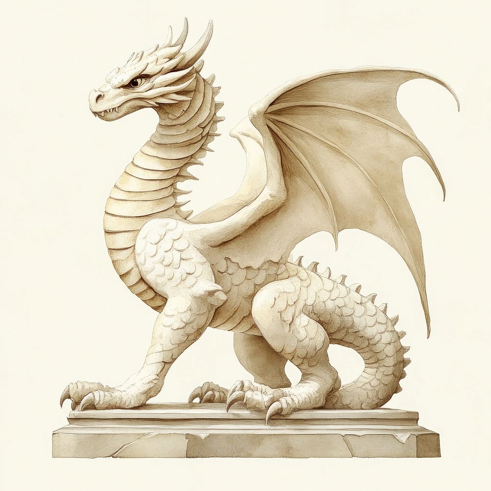 An ancient greek dragon dinosaur | Free Photo Illustration - rawpixel