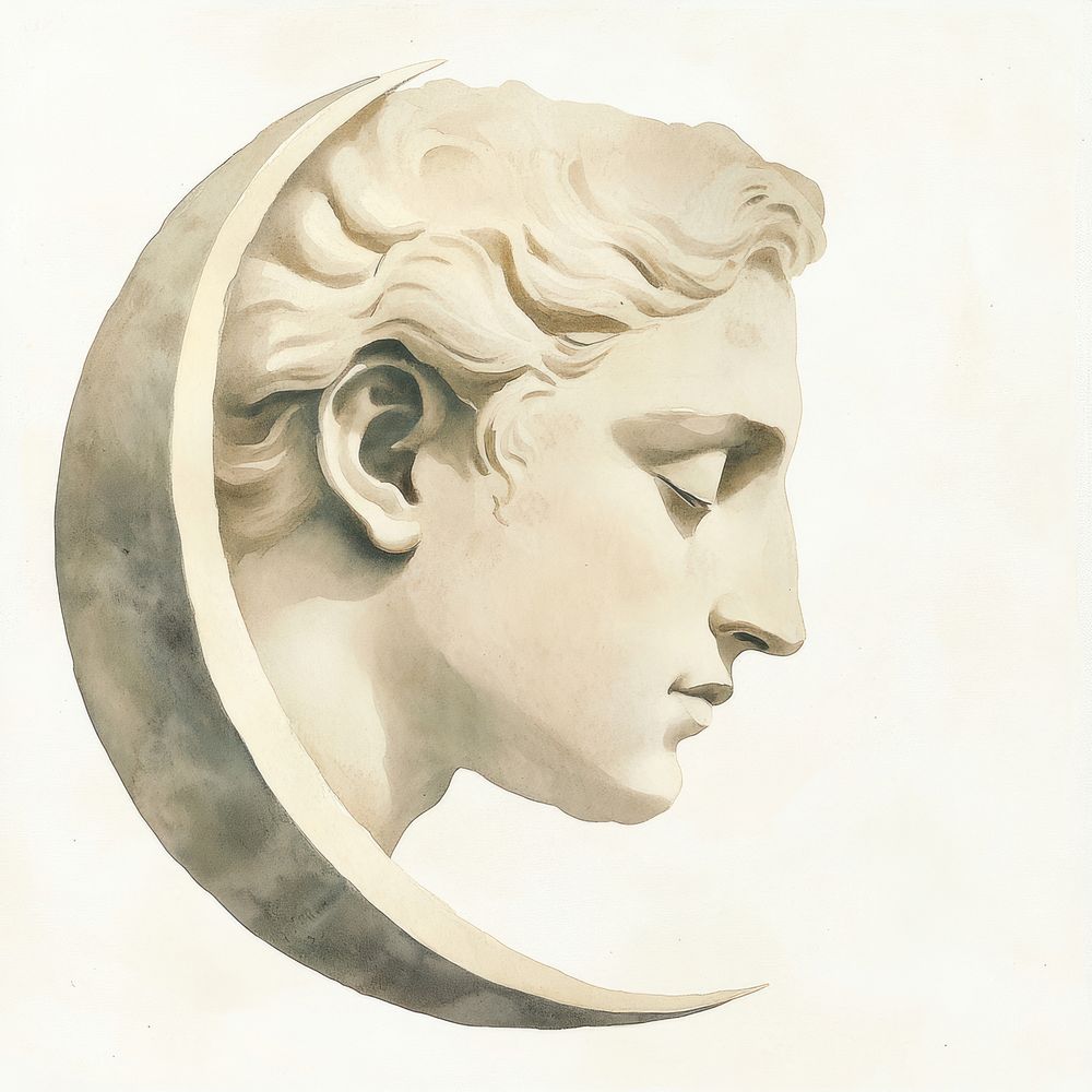 An ancient greek moon painting | Free Photo Illustration - rawpixel