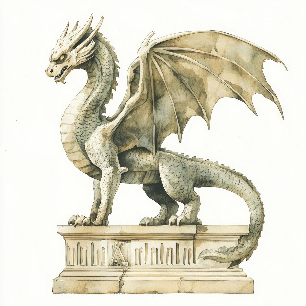 An ancient greek dragon statue | Free Photo Illustration - rawpixel