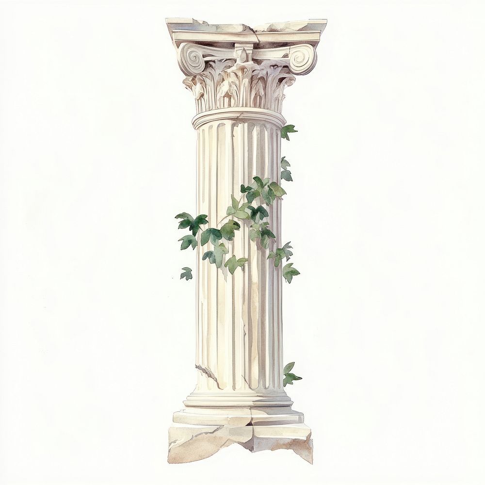 An ancient greek pillar architecture | Free Photo Illustration - rawpixel