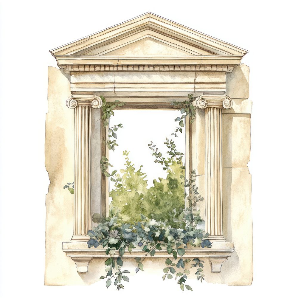 An ancient greek window painting | Free Photo Illustration - rawpixel