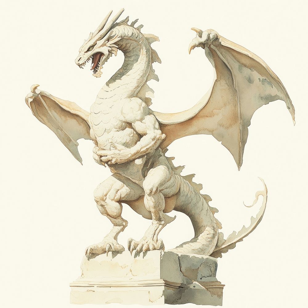 An ancient greek dragon statue | Free Photo Illustration - rawpixel