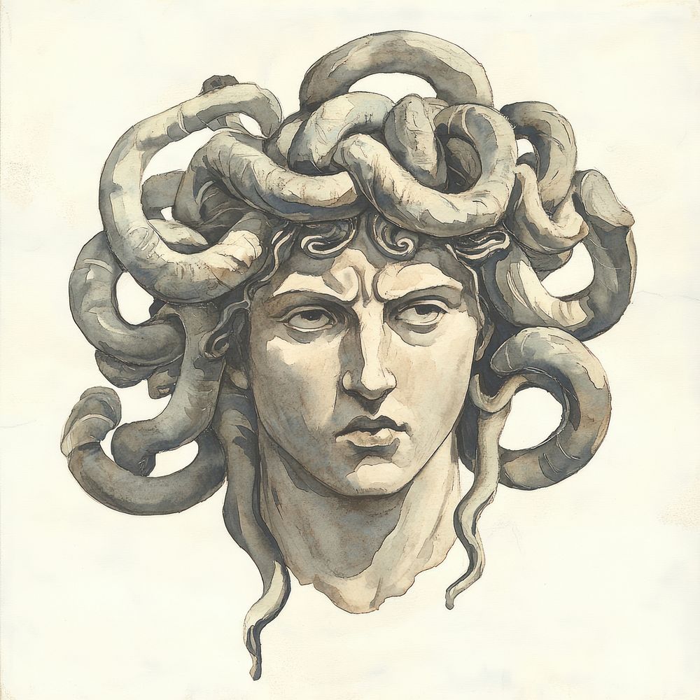An ancient greek Medusa painting | Free Photo Illustration - rawpixel