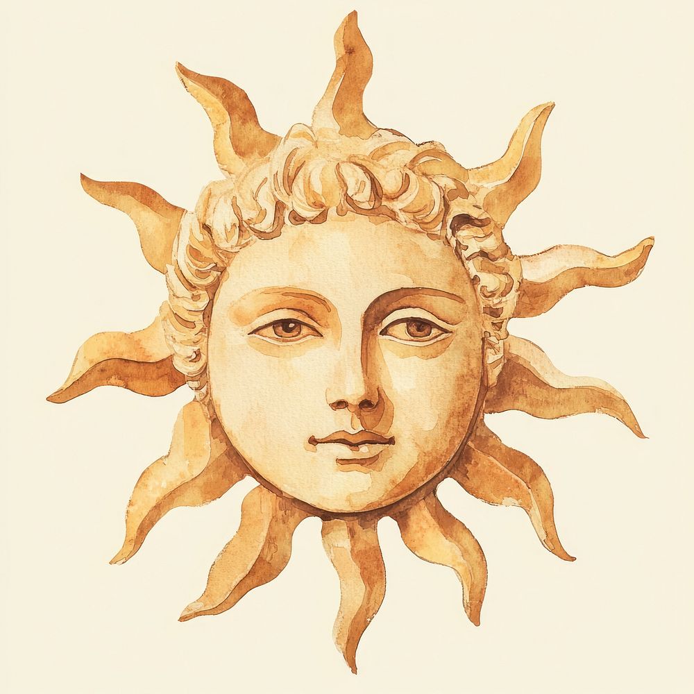 An ancient greek sun painting | Free Photo Illustration - rawpixel