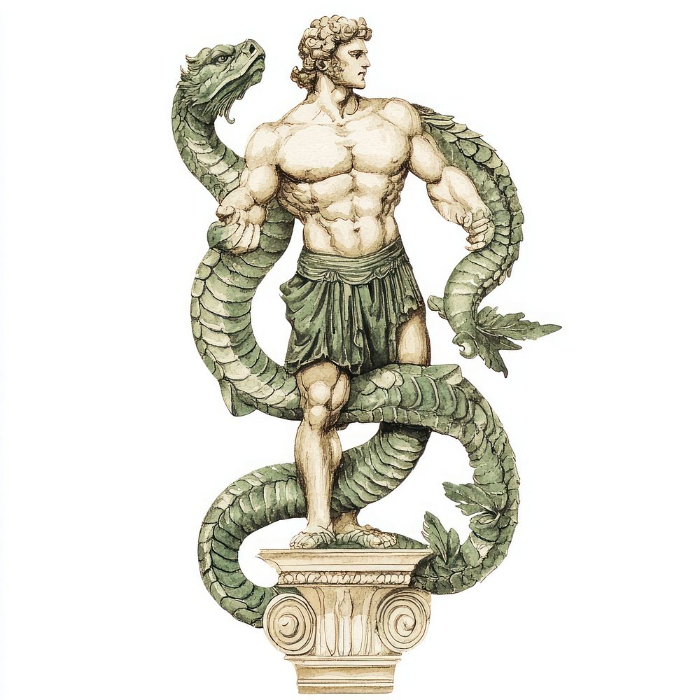 An ancient greek Lernean Hydra | Free Photo Illustration - rawpixel