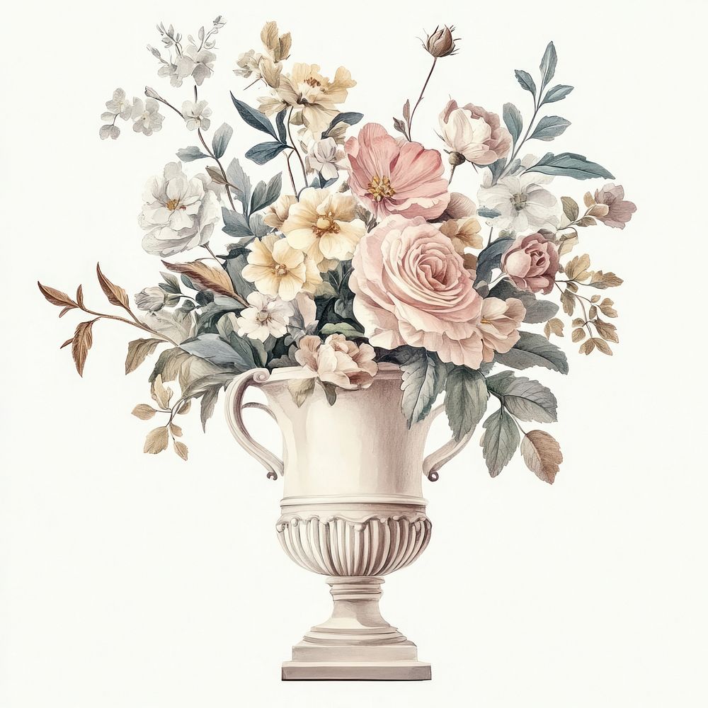 An ancient greek Elegant floral | Free Photo Illustration - rawpixel