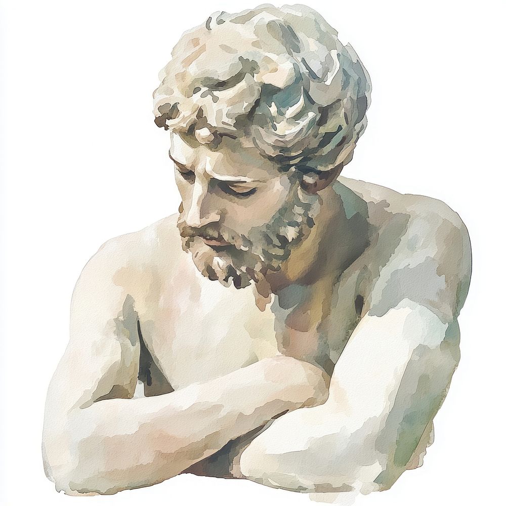 An ancient greek God sad | Free Photo Illustration - rawpixel