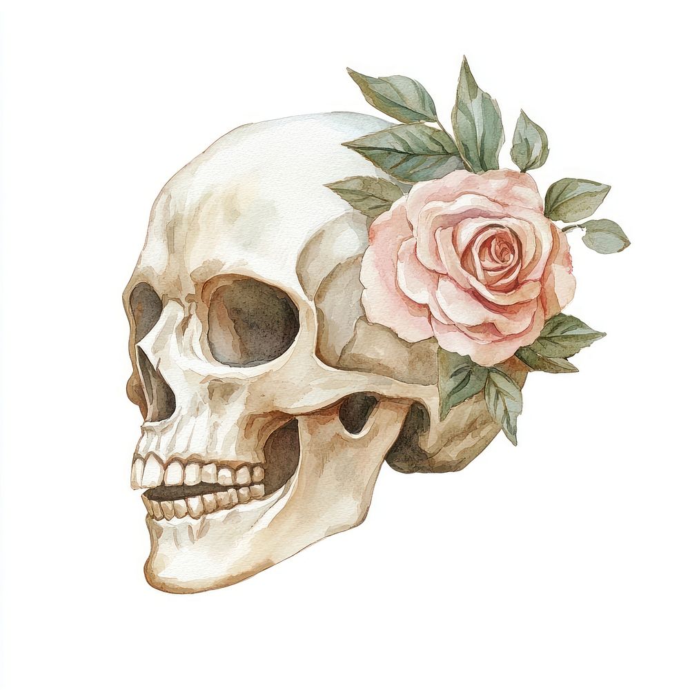An ancient greek Skull rose | Free Photo Illustration - rawpixel