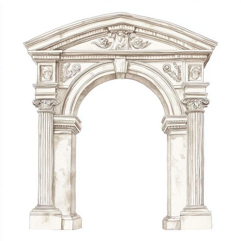 An ancient greek Ornamental arch | Free Photo Illustration - rawpixel