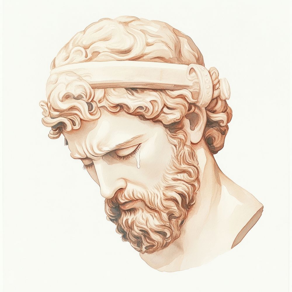 An ancient greek God sad | Free Photo Illustration - rawpixel