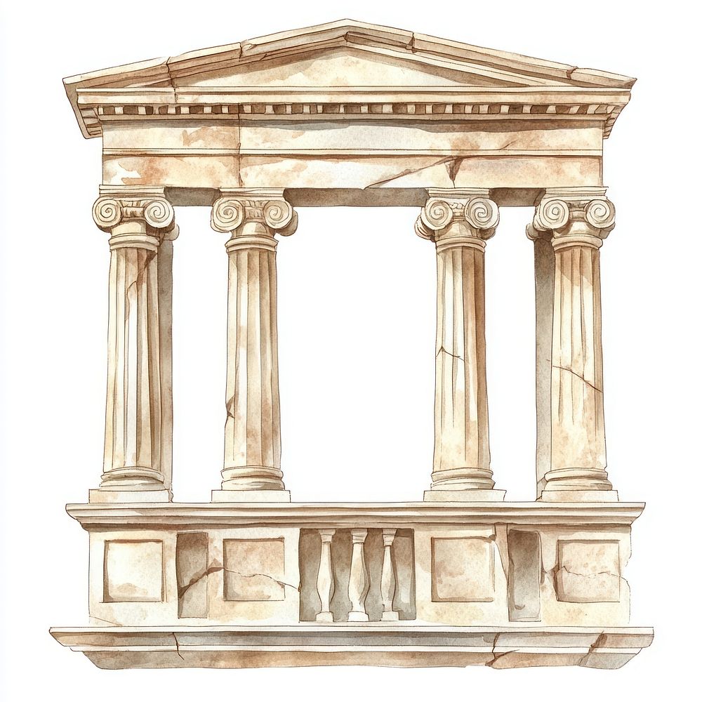 An ancient greek window architecture | Free Photo Illustration - rawpixel