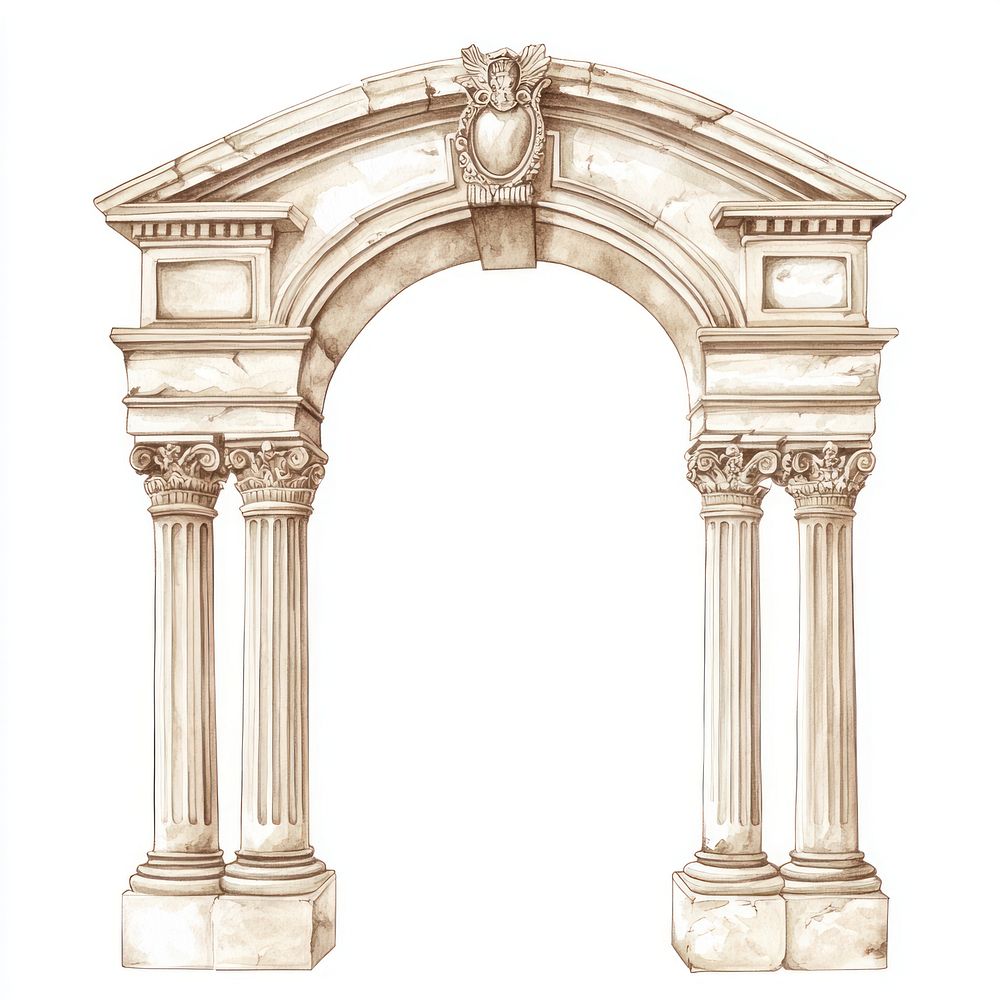 An ancient greek Ornamental arch | Free Photo Illustration - rawpixel