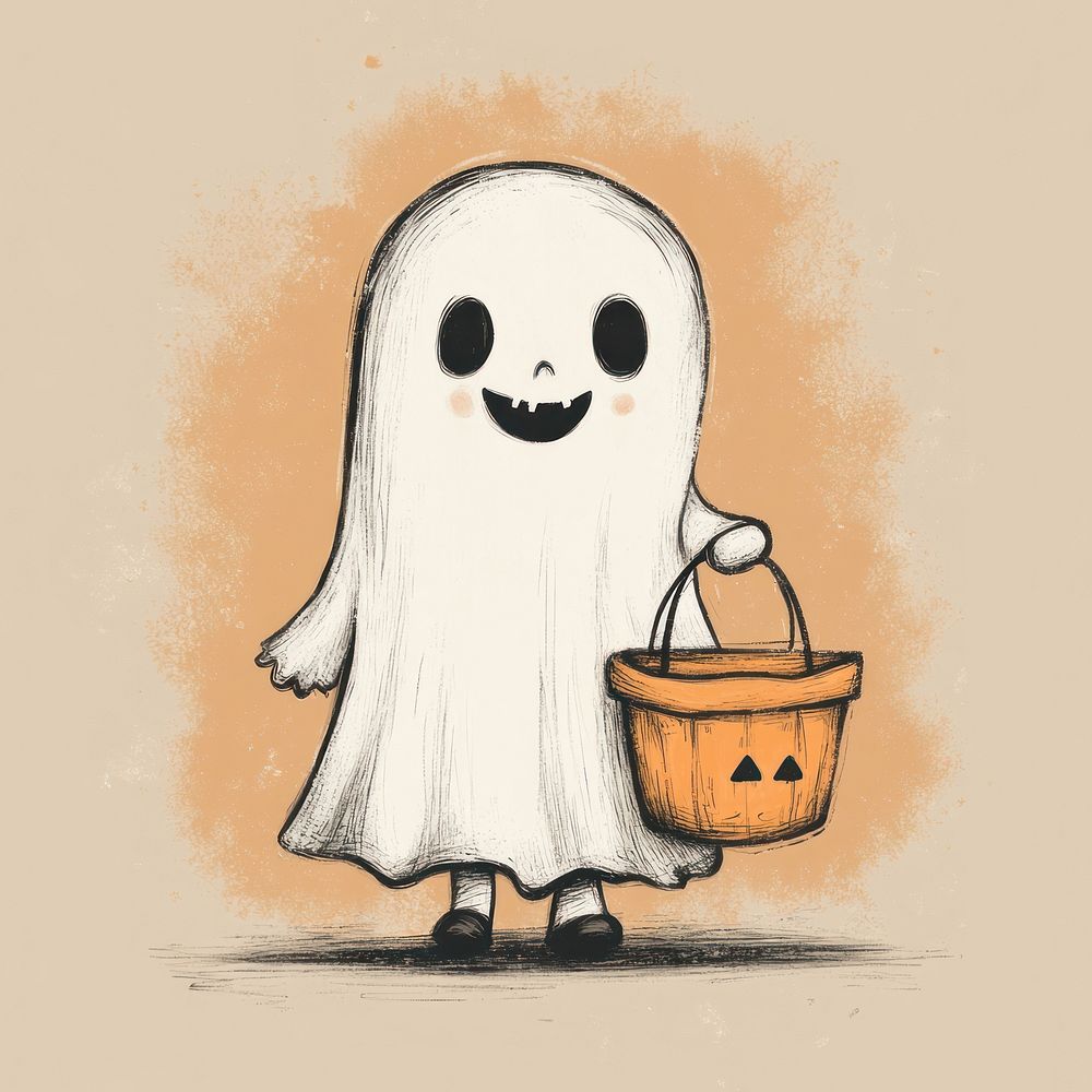 Ghost carry trick or treat | Free Photo Illustration - rawpixel