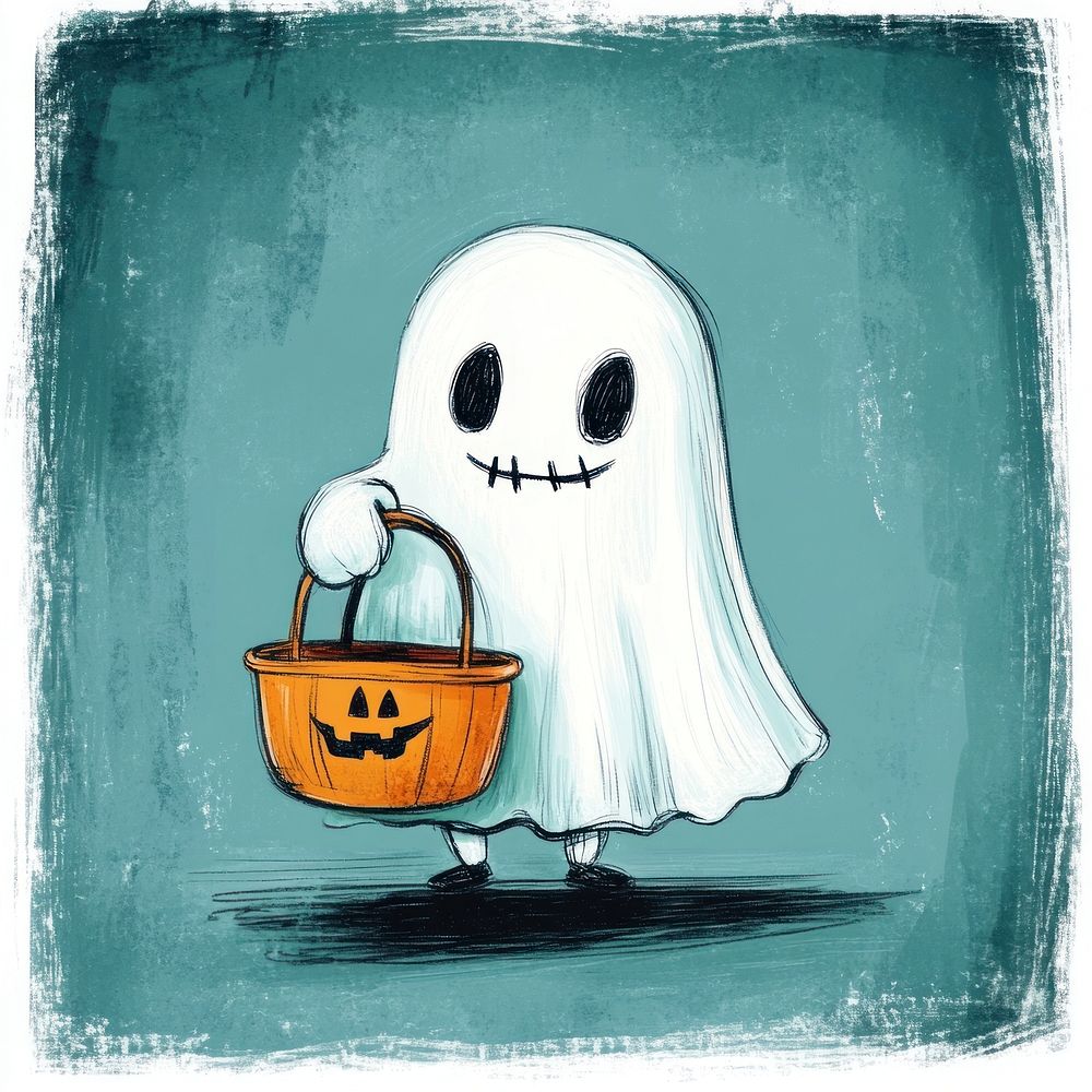 Ghost carry trick or treat | Free Photo Illustration - rawpixel