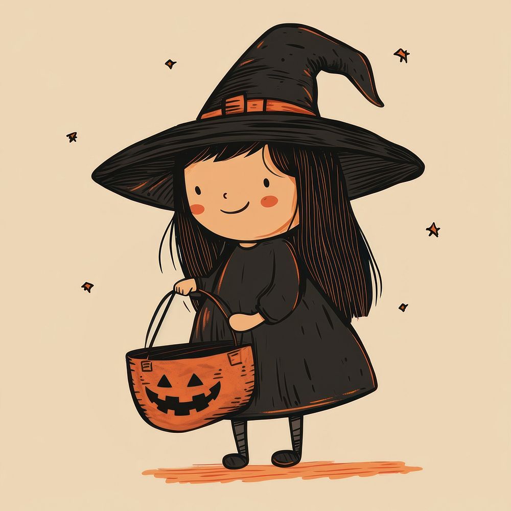 Witch carry trick or treat | Free Photo Illustration - rawpixel