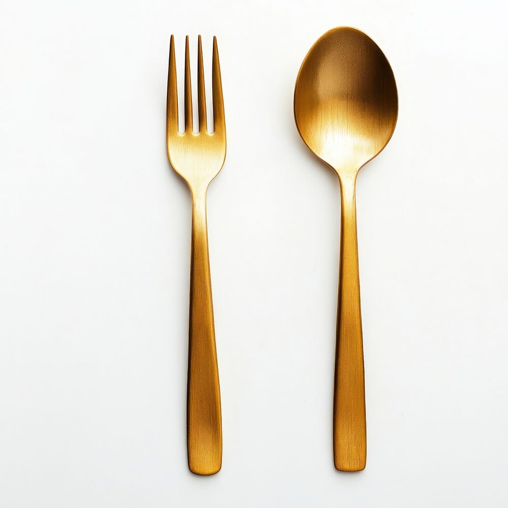 Gold spoon and fork set | Free Photo - rawpixel