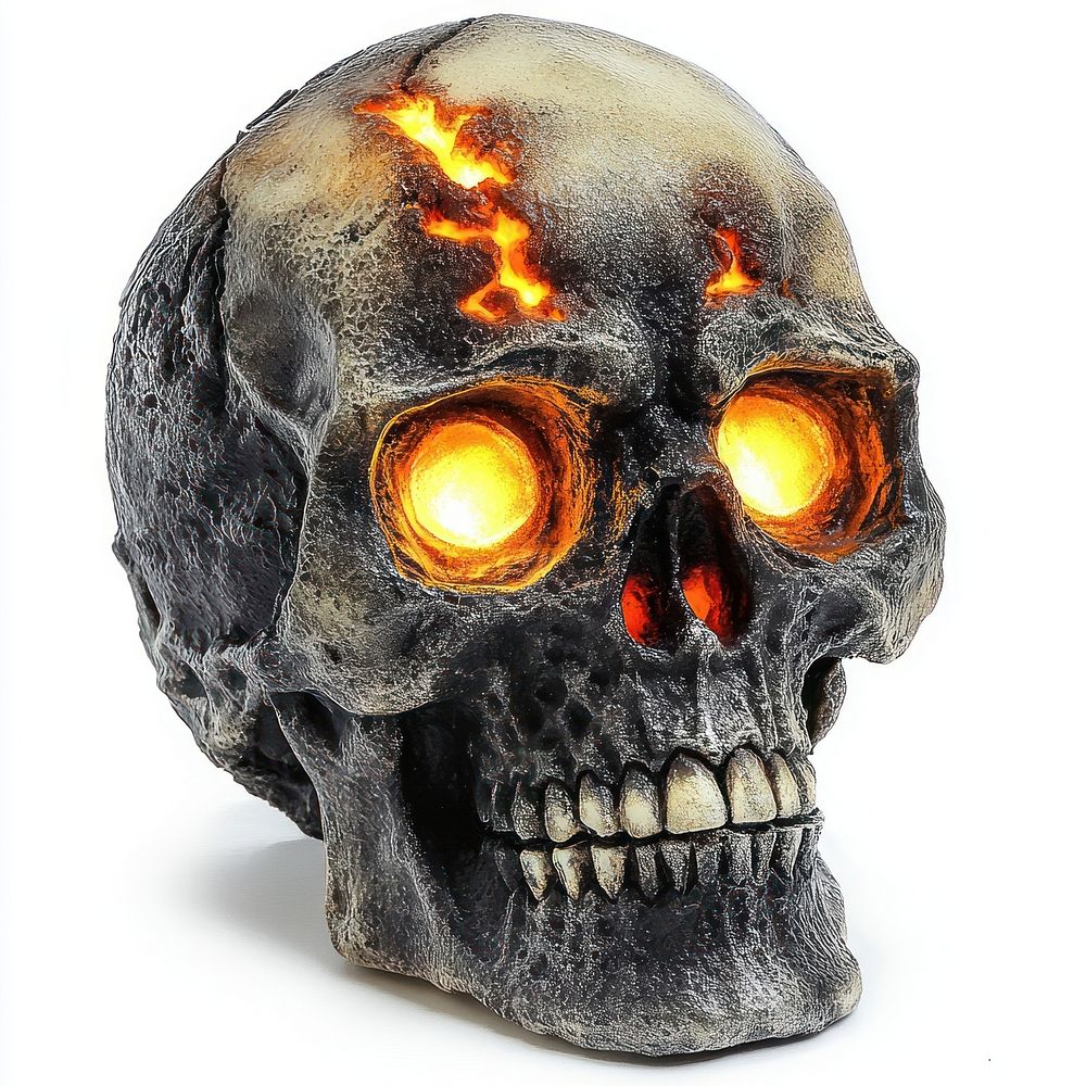 Skull glowing fire eyes. | Free Photo - rawpixel