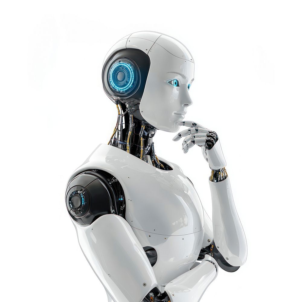 AI robot thinking background white | Free Photo - rawpixel