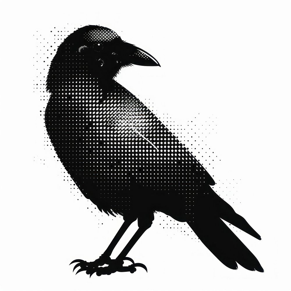 Crow bone halftone effect black. | Free Photo Illustration - rawpixel