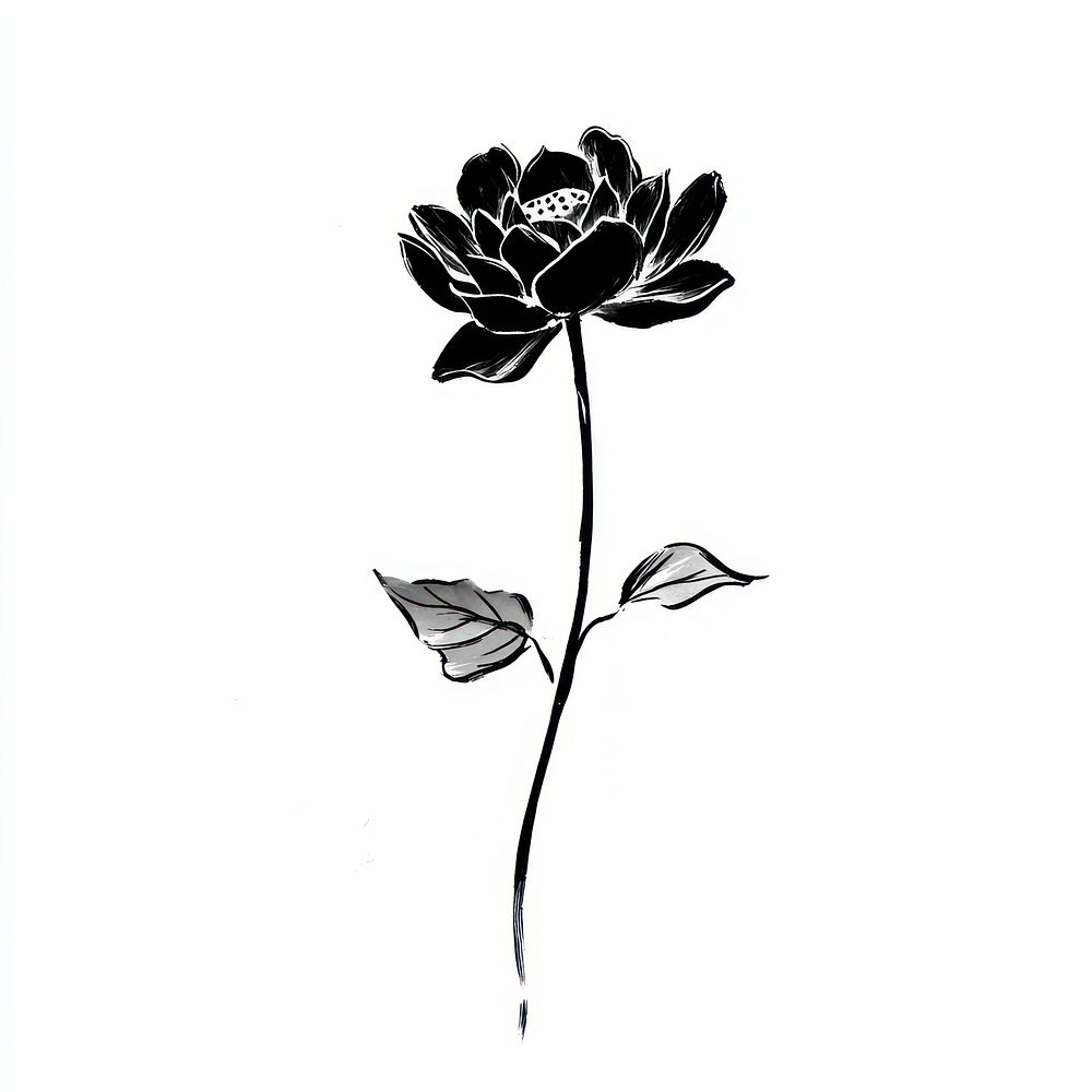 Flower simple black art. | Free Photo Illustration - rawpixel