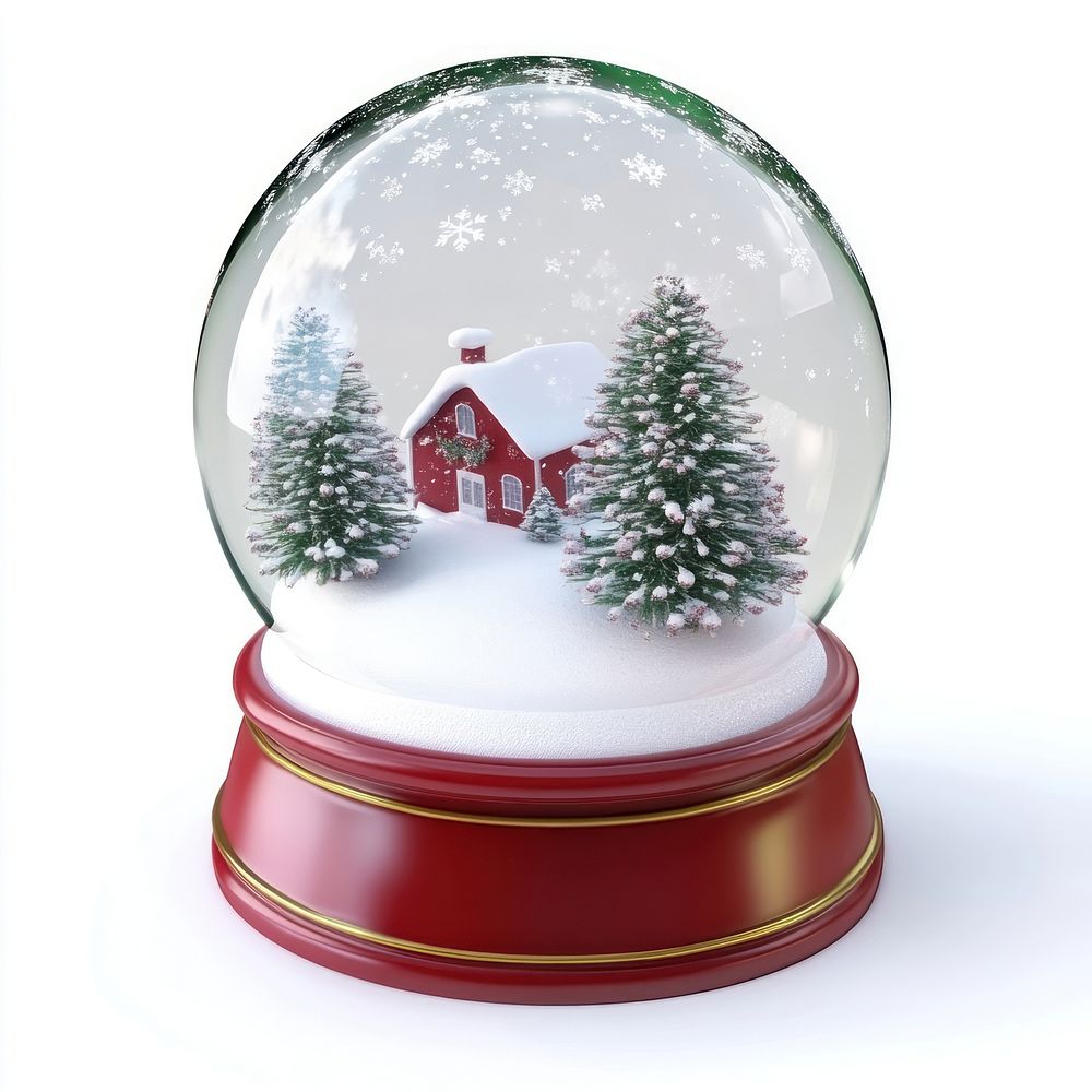 Snow globe christmas trees decoration | Premium Photo Illustration ...