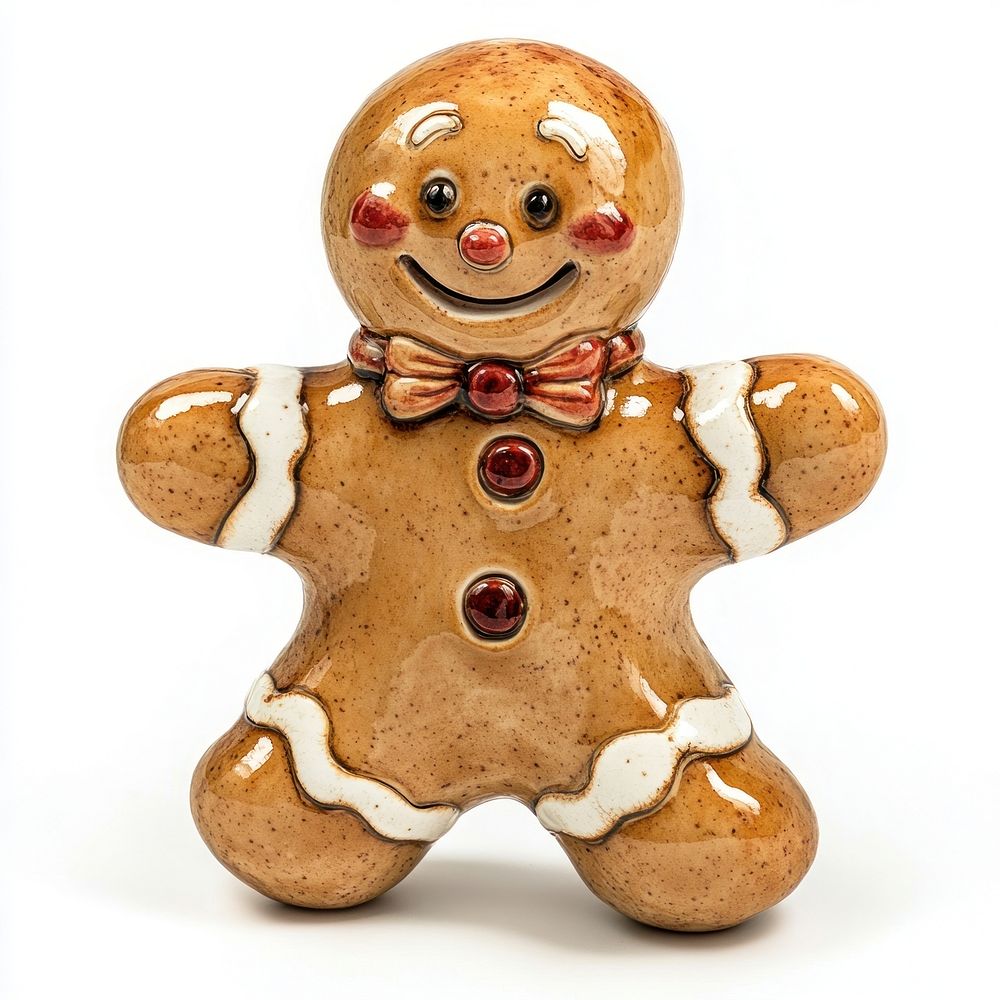 Ceramic gingerbread man christmas white | Free Photo - rawpixel