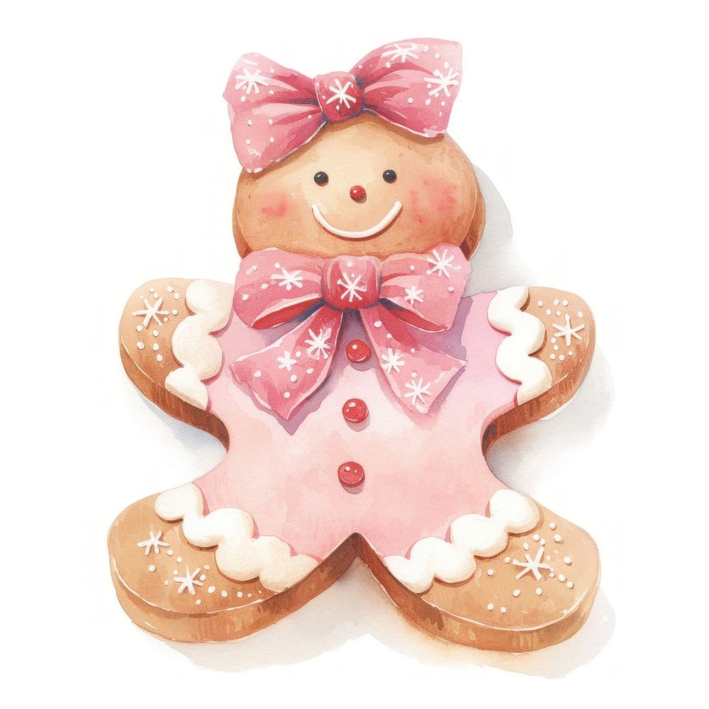 Pink gingerbread man illustration christmas | Free Photo Illustration ...
