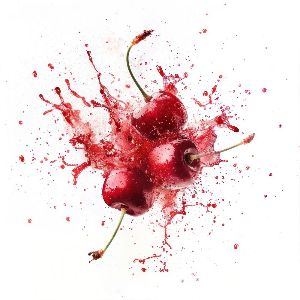 Exploding 3 cherry food explosion | Free Photo - rawpixel