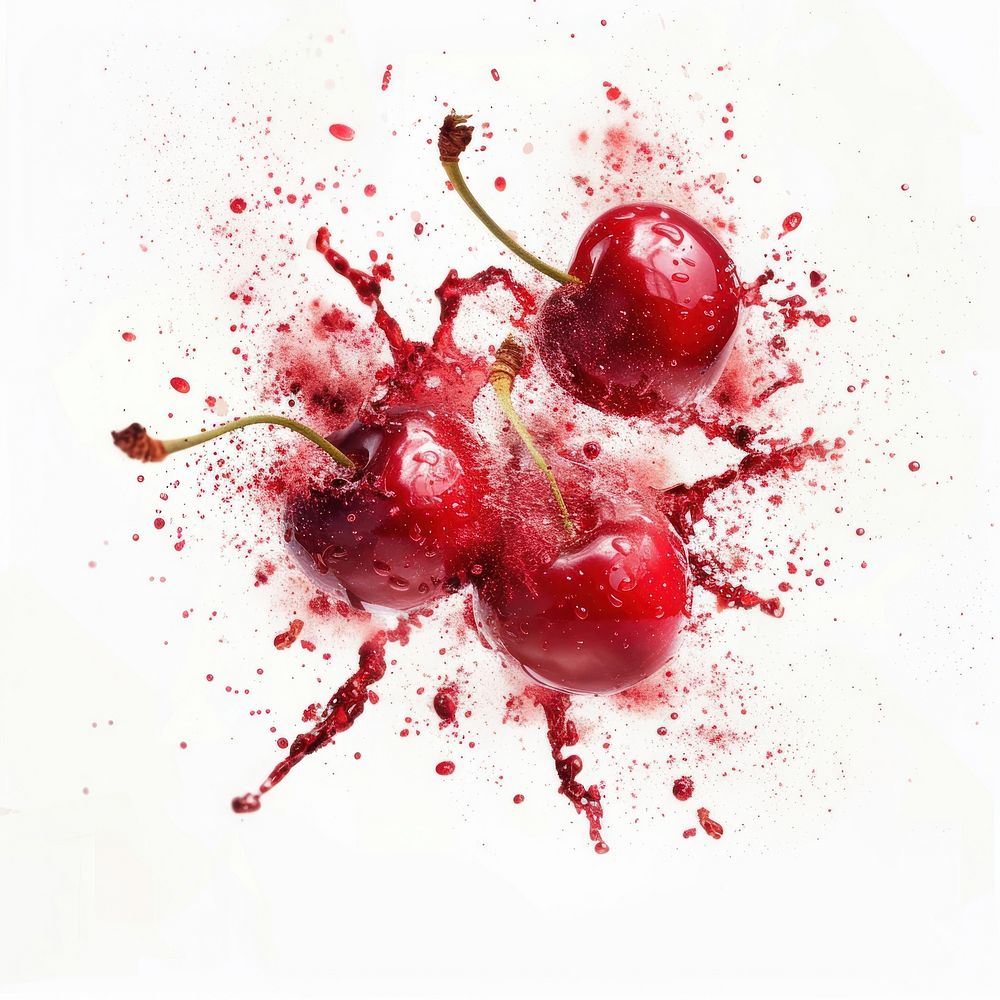 Exploding 3 cherry food explosion | Free Photo - rawpixel