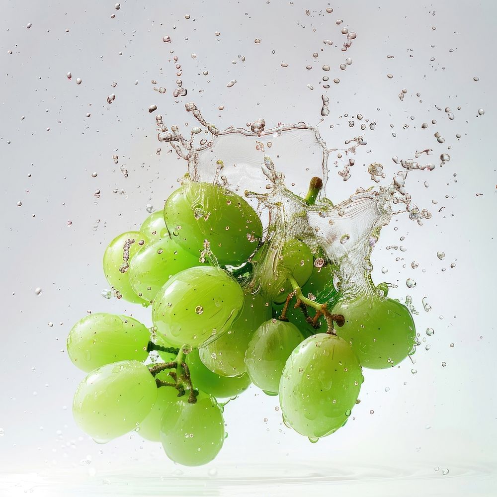Exploding green grape grapes fruit | Free Photo - rawpixel