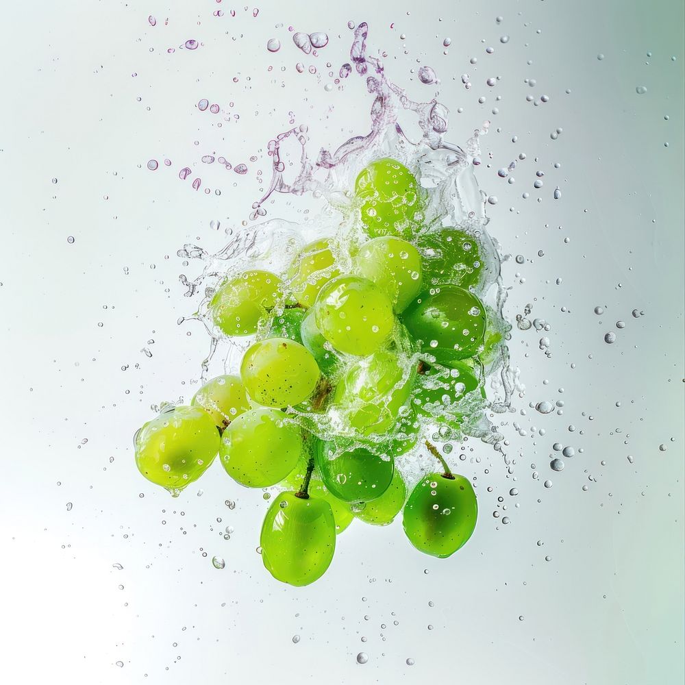 Exploding green grapes fruit refreshing | Free Photo - rawpixel