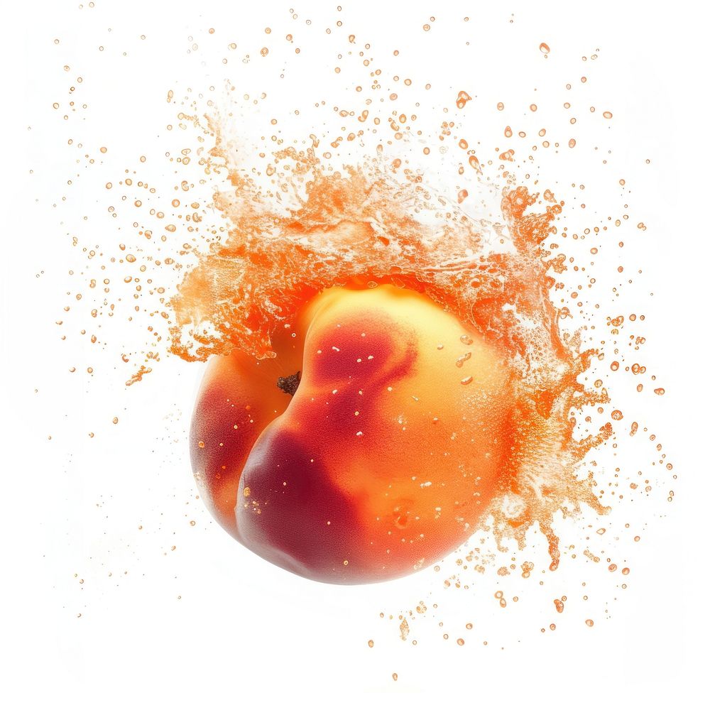 Exploding peach fruit food photography. | Free Photo - rawpixel