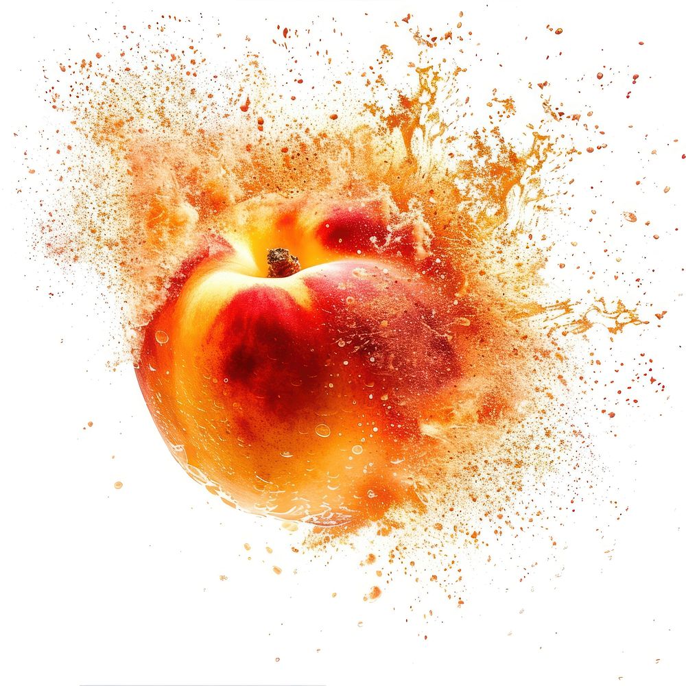Exploding peach fruit illustration explosion. | Free Photo - rawpixel
