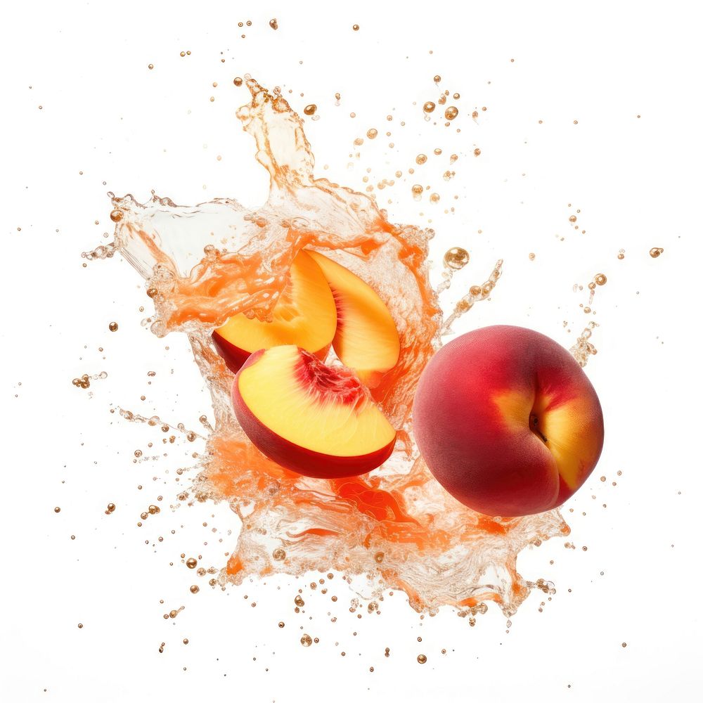 Exploding peach fruit food photography. | Free Photo - rawpixel