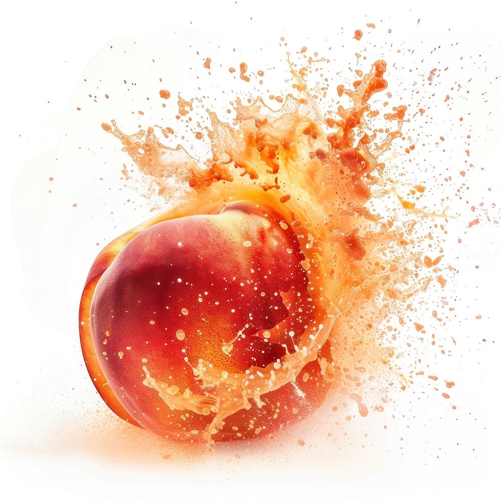 Exploding peach fruit explosion produce | Free Photo - rawpixel
