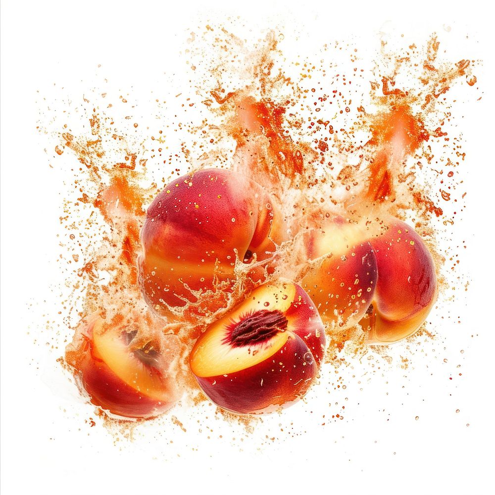 Exploding peachs peaches fruit refreshing. | Free Photo - rawpixel